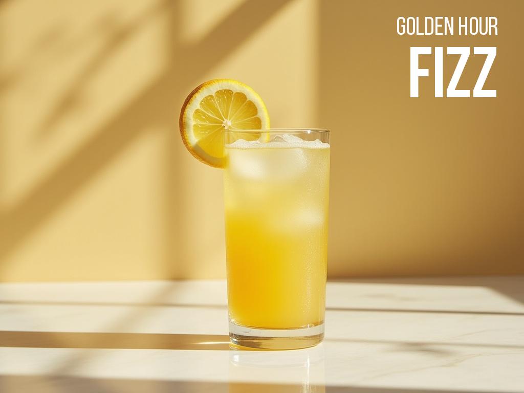 Apricot Sparkler Mocktail Golden Hour Fizz