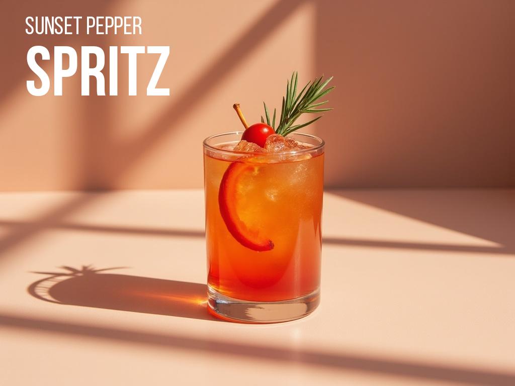 Pipato Mocktail: Sunset Pepper Spritz